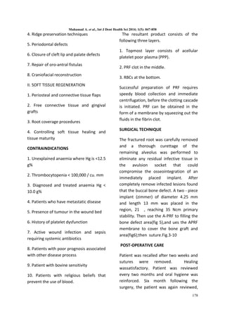 EXTRACTION AND IMMEDIATE IMPLANT PLACEMENT USING A COMBINED PRF, AND ...