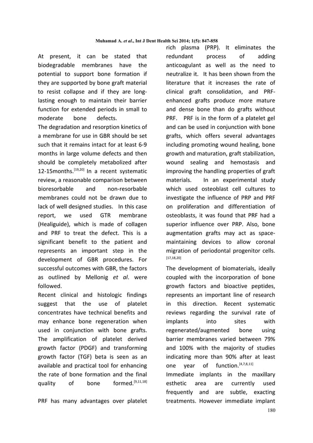 EXTRACTION AND IMMEDIATE IMPLANT PLACEMENT USING A COMBINED PRF, AND PROVISIONALIZATION ...