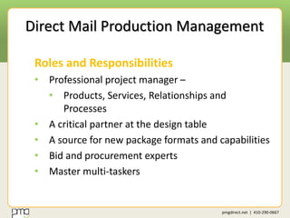 DM 101 - PMG - Direct Mail Production Management | PPTX