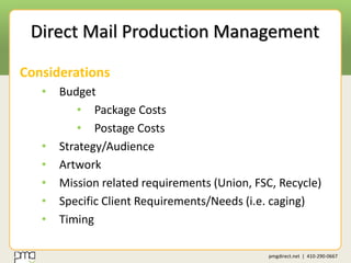 DM 101 - PMG - Direct Mail Production Management | PPTX