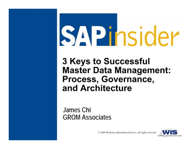 3 Keys To Successful Master Data Management - Final Presentation | PDF | Databases | Computer ...