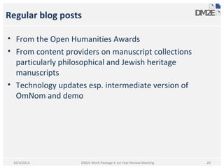 Workpackage 4 Presentation at DM2E Project Meeting 3, London | PPT | Desktop Publishing ...