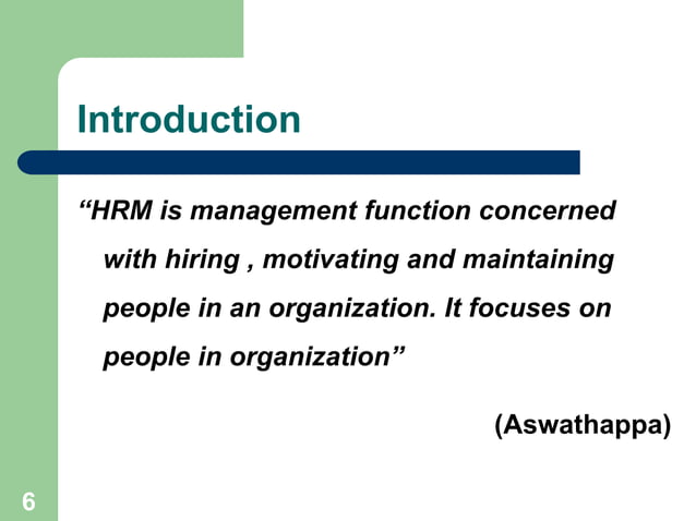 Introduction to Human Resource Management | PPT