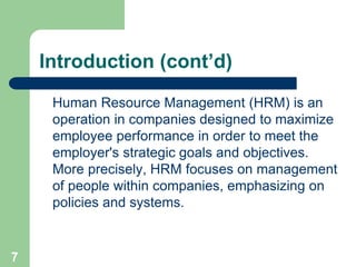 Introduction to Human Resource Management | PPTX