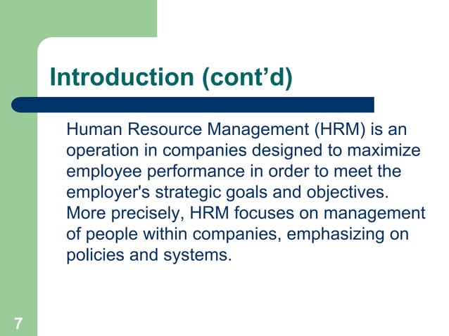 Introduction to Human Resource Management | PPT