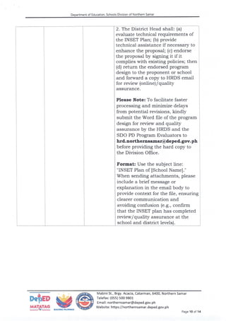 Conduct of SY 2024-2025 Mid-Year Break School-Based INSET | PDF