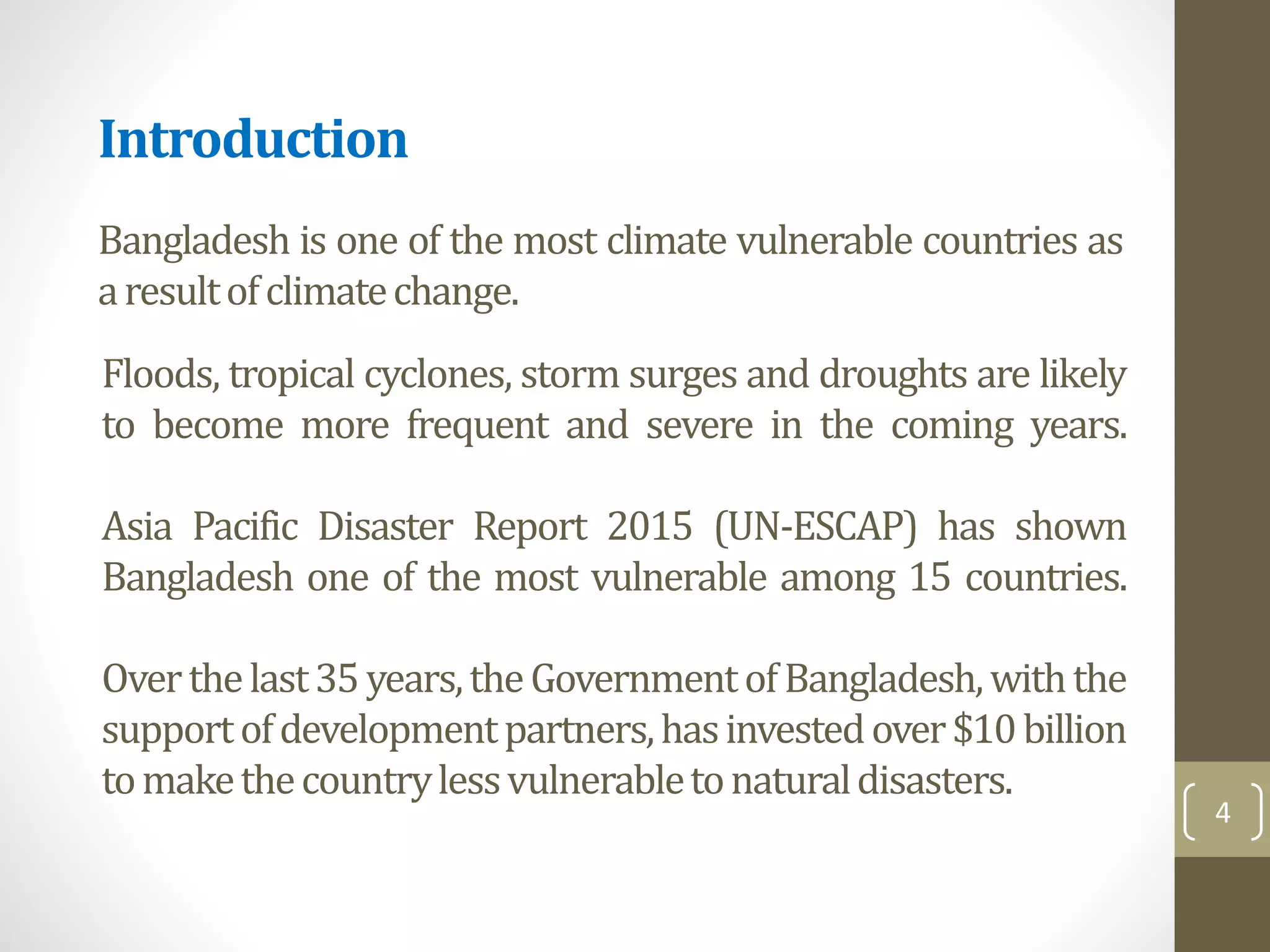Critically evaluate the salient features of Bangladesh Climate Change ...