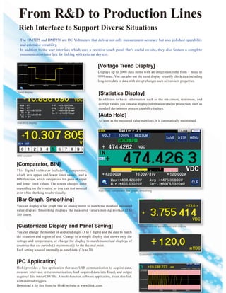 Hioki PRECISION DC VOLTMETER DM7275 DM7276 | PDF