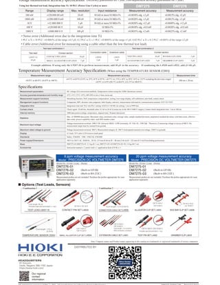 Hioki PRECISION DC VOLTMETER DM7275 DM7276 | PDF