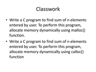 Dynamic Memory Allocation(DMA) | PPTX | Programming Languages | Computing