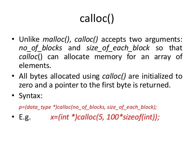 Dynamic Memory Allocation(DMA)