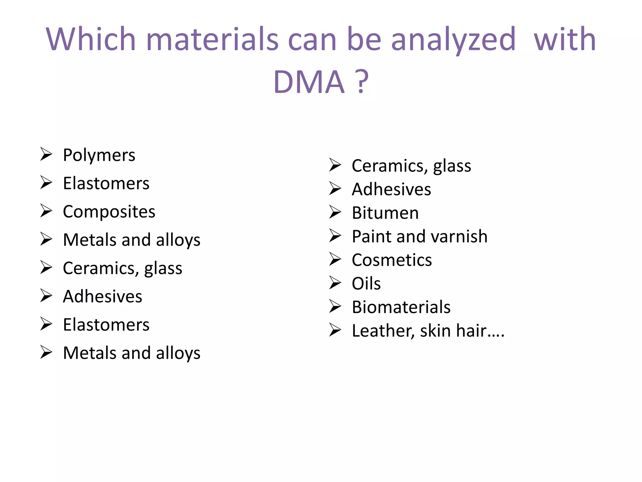 Dynamic mechanical analysis (DMA) | PPTX
