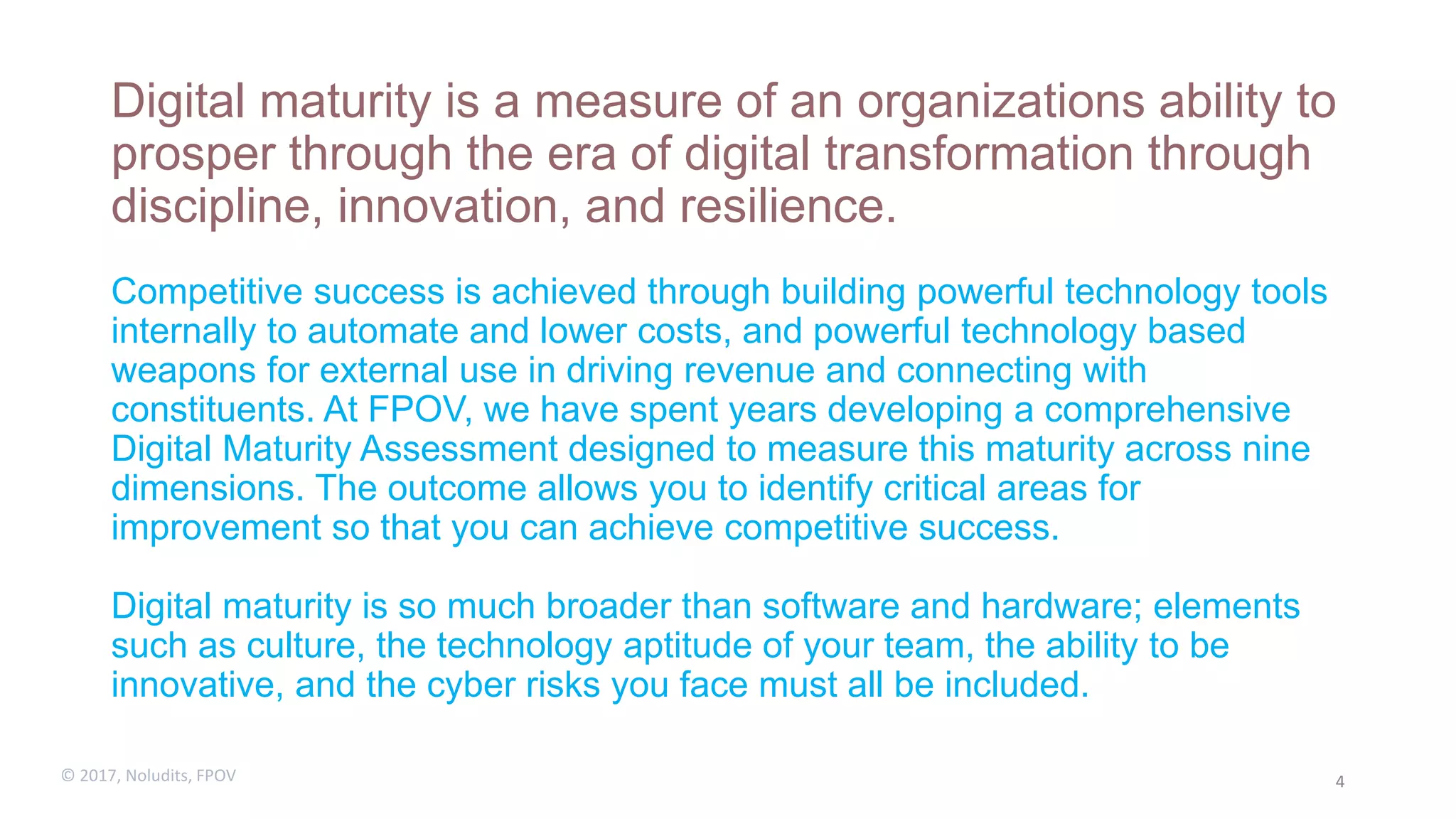 The Digital Maturity Assessment | PDF