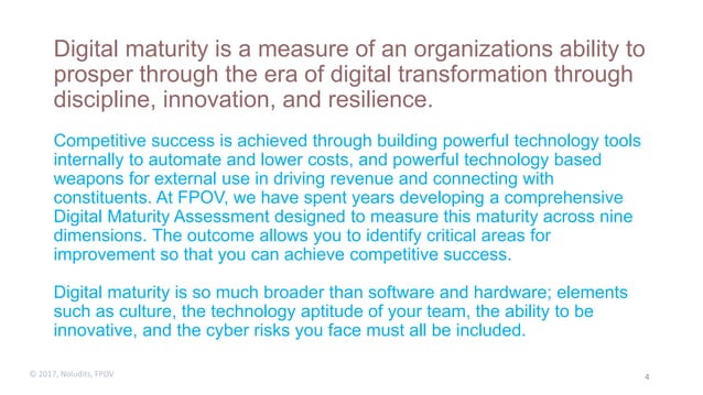 The Digital Maturity Assessment | PDF