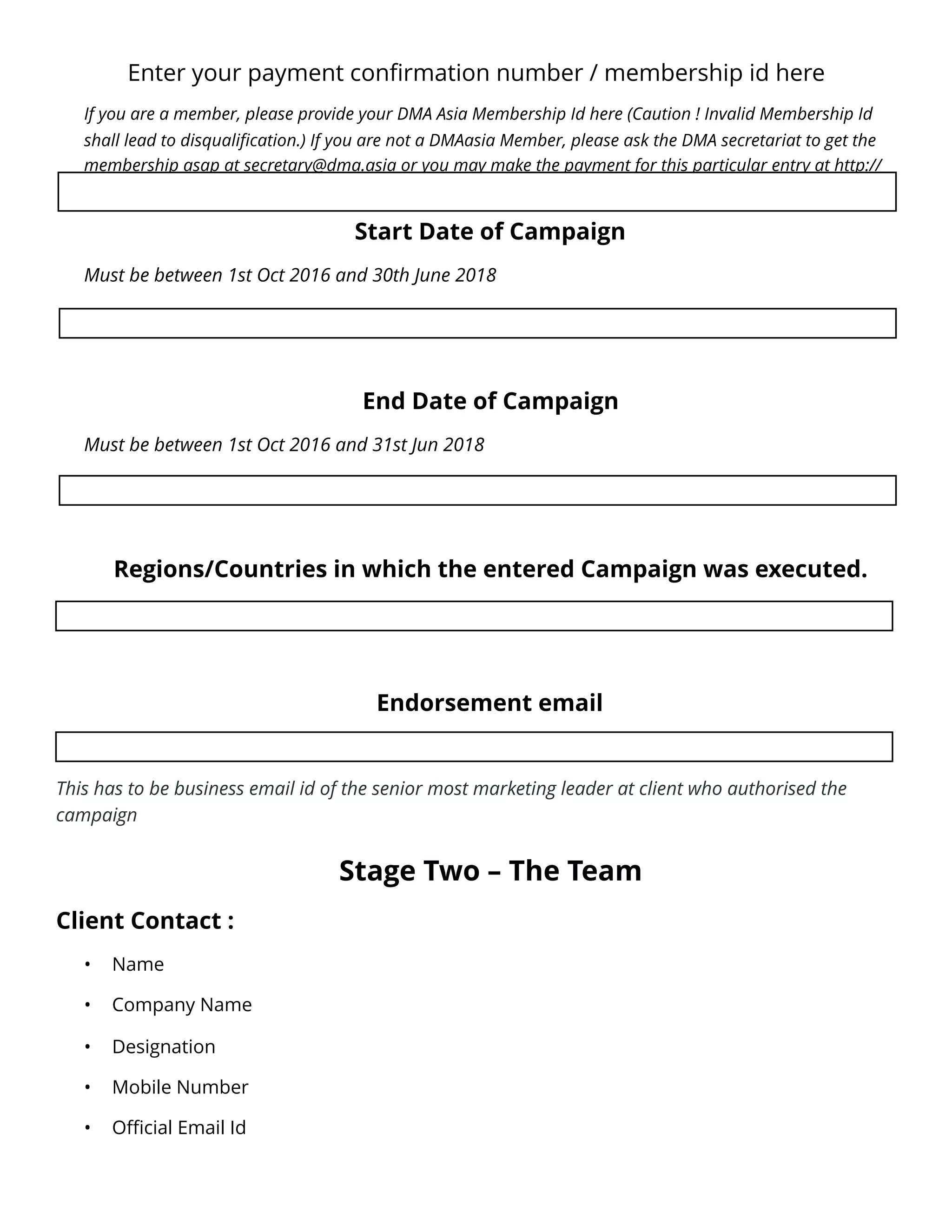 DMA ASIA ECHO Awards Submission Form | PDF