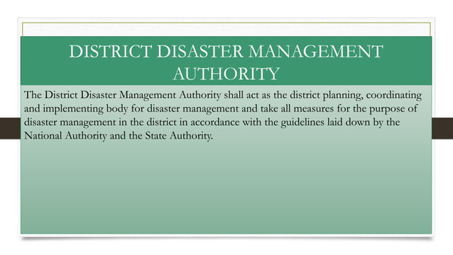 The Disaster Management Act, 2005- Basic features | PPTX