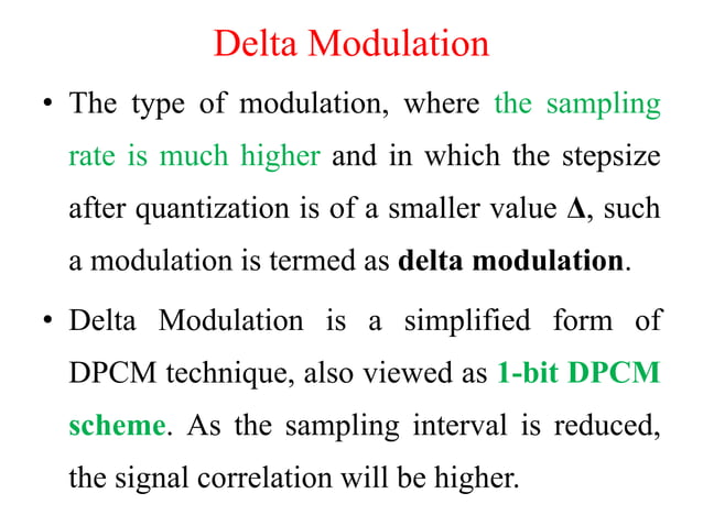 Delta Modulation & Adaptive Delta M.pptx | Digital Audio | Computer Software and Applications