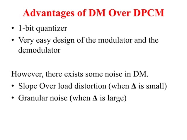 Delta Modulation & Adaptive Delta M.pptx | Digital Audio | Computer Software and Applications