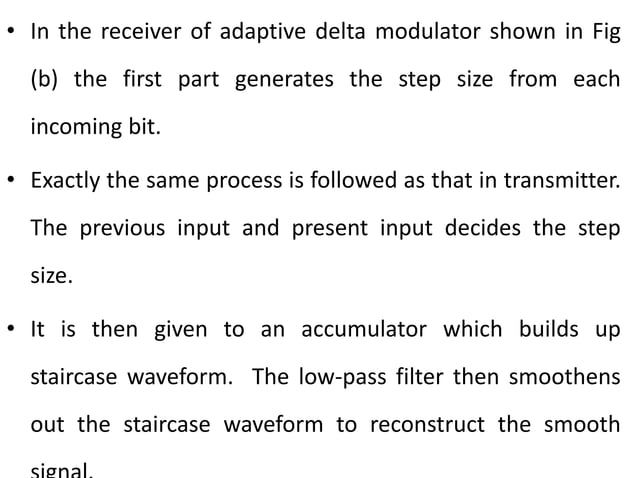 Delta Modulation & Adaptive Delta M.pptx | Digital Audio | Computer Software and Applications