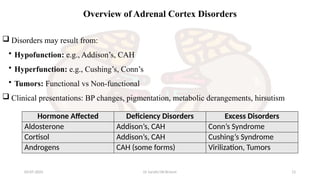 Adrenal Cortex Pathophysiology and Diagnostic Evaluation | PPTX