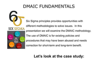 Six Sigma - DMAIC Fundamentals | PPTX