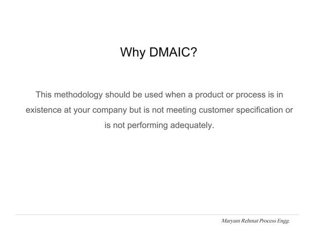 DMAIC-Six sigma process Improvement Approach | PDF | Computer Software ...