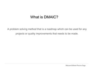 DMAIC-Six sigma process Improvement Approach | PDF