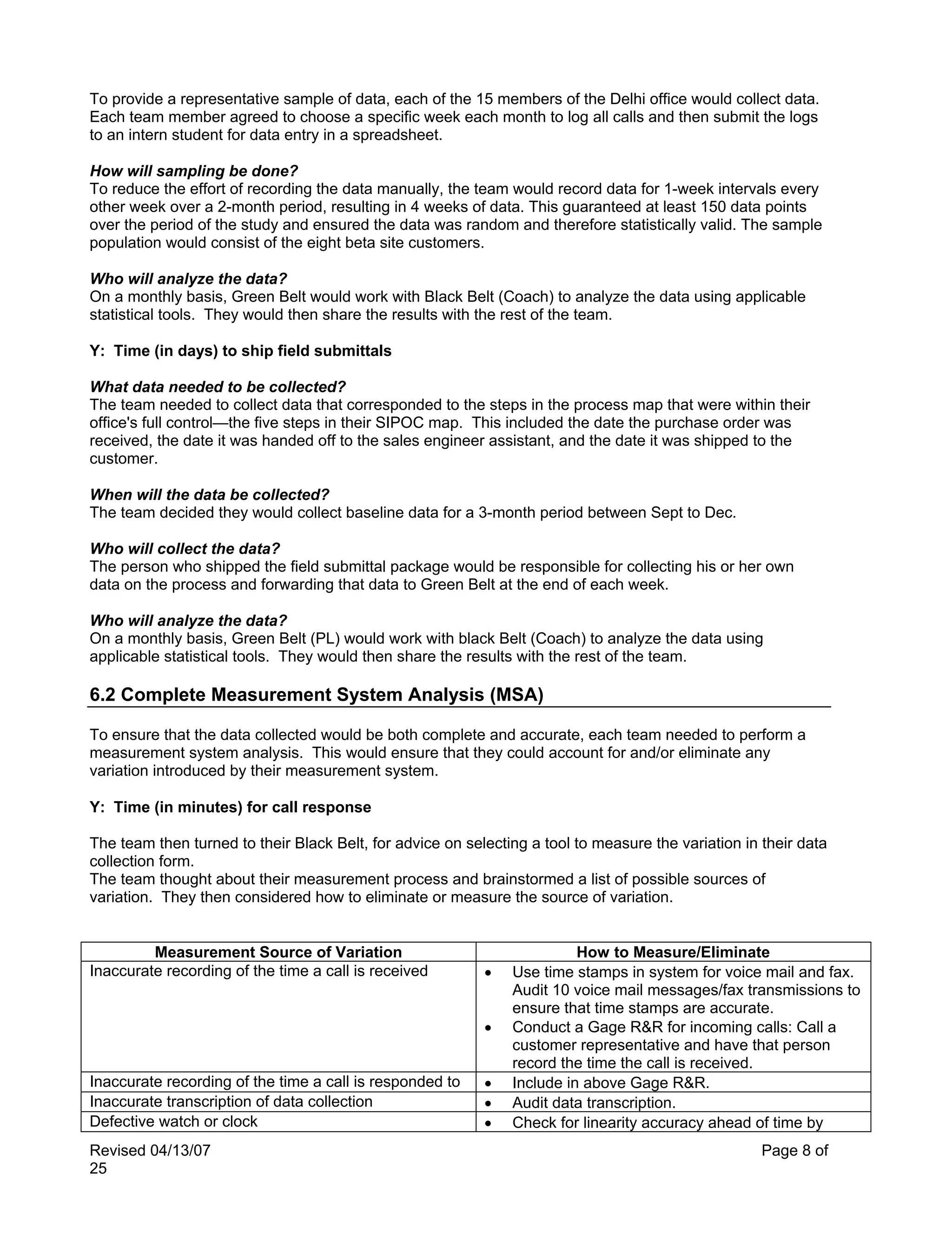 Six Sigma DMAIC Case Study | PDF