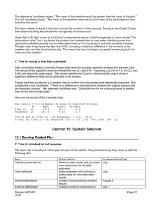 Six Sigma DMAIC Case Study | PDF