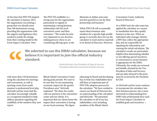 DMAI's Event Impact Calculator - Providence Warwick CVB Case Study | PPT