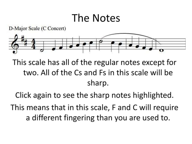 D major clarinet scale for sydney | PPTX | Music | Entertainment