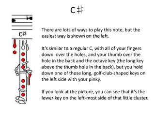 D major clarinet scale for sydney | PPTX | Music | Entertainment