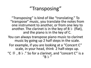 D major clarinet scale for sydney | PPTX | Music | Entertainment