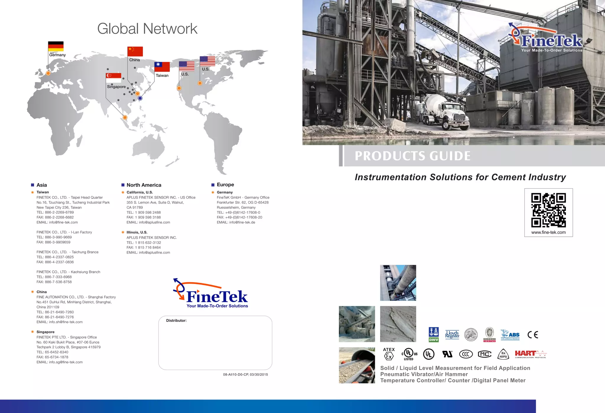 FineTek (Taiwan) Instrumentation Solutions for Cement Industry | PPT