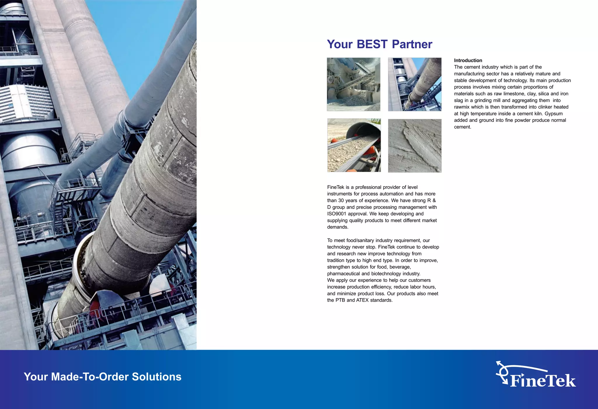 FineTek (Taiwan) Instrumentation Solutions for Cement Industry | PPT