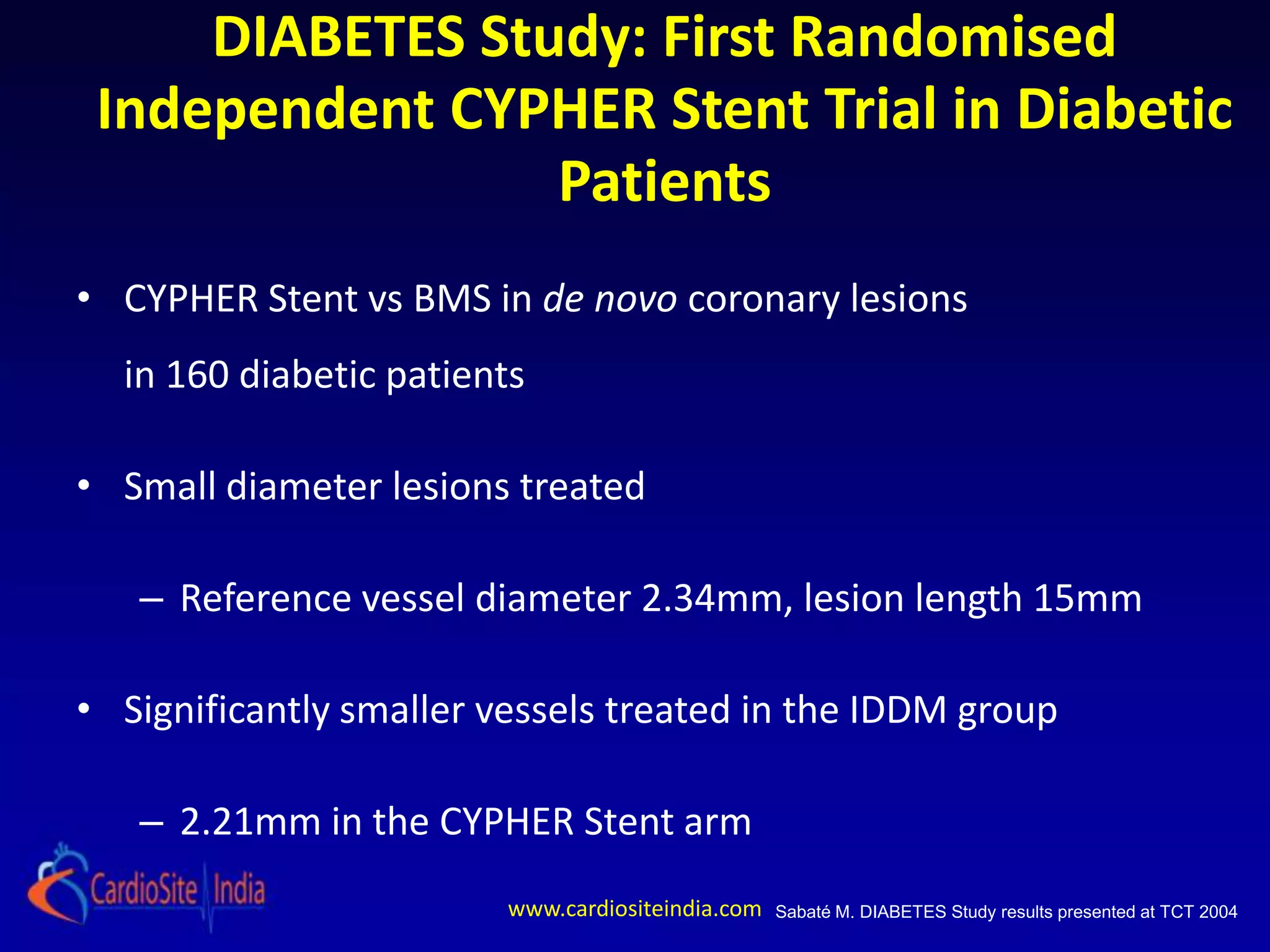 Diabetes Mellitus and multivessel disease- Part ii | PPTX