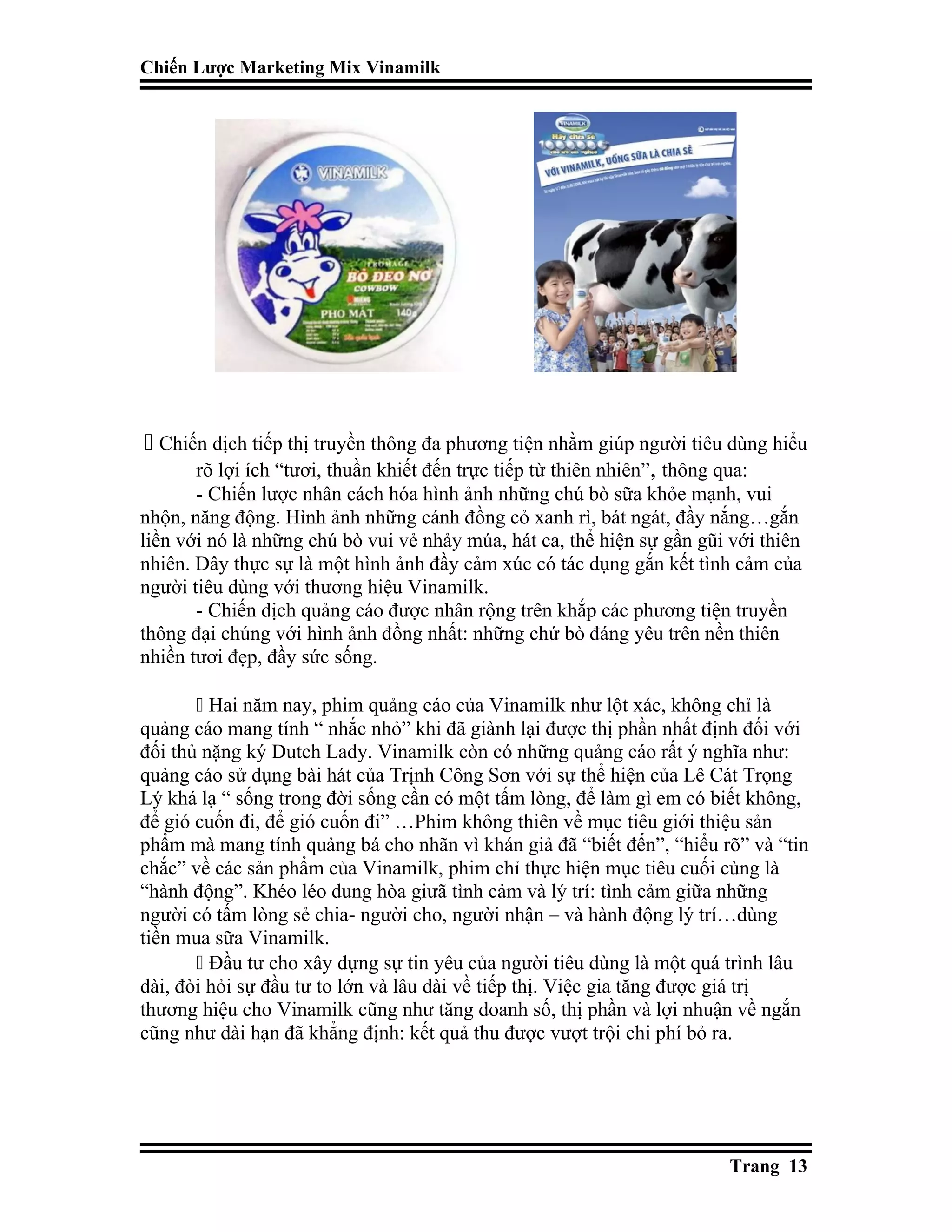 Chiến Lược Marketing Mix Vinamilk | PDF