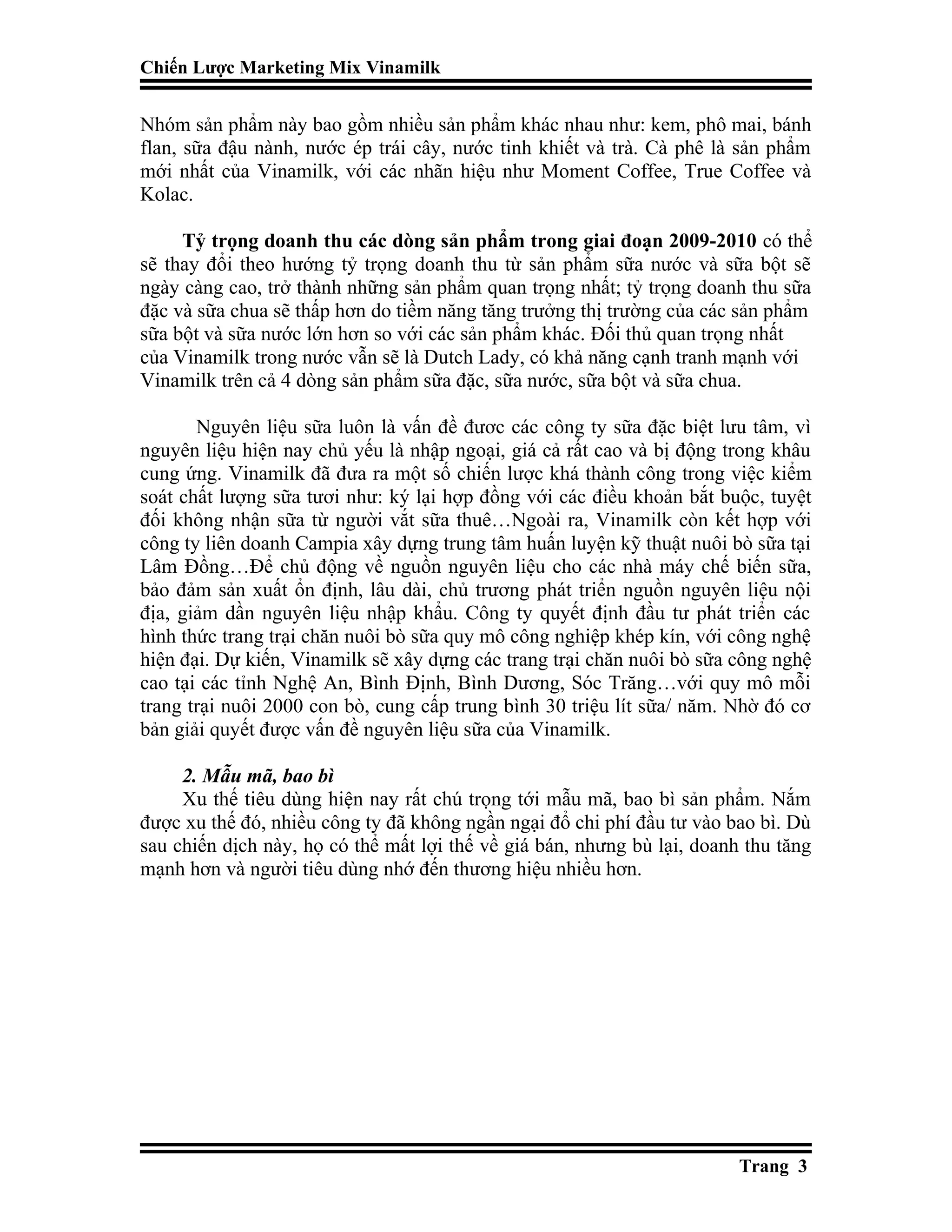 Chiến Lược Marketing Mix Vinamilk | PDF