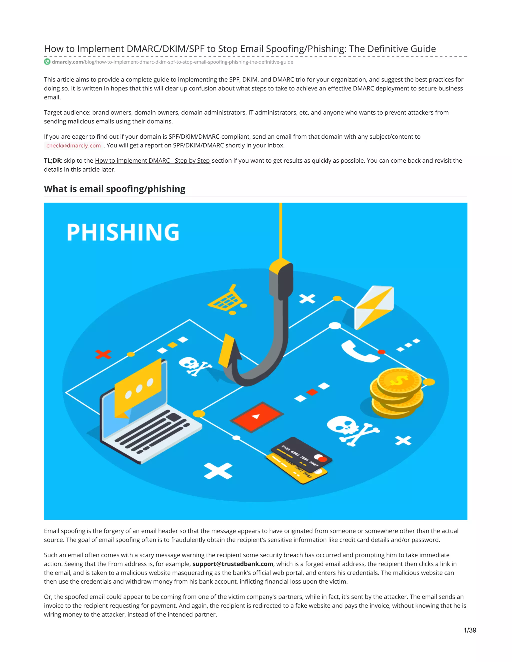 How to Implement DMARC/DKIM/SPF to Stop Email Spoofing/Phishing: The Definitive Guide - https ...