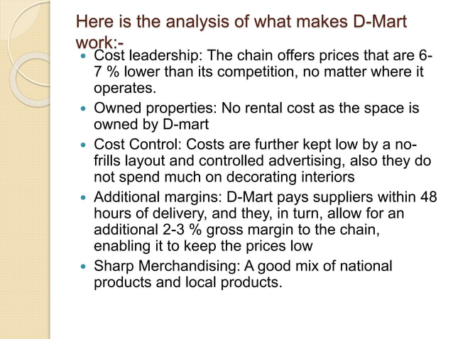 Dmart | PPTX | Retail Industry | Industries