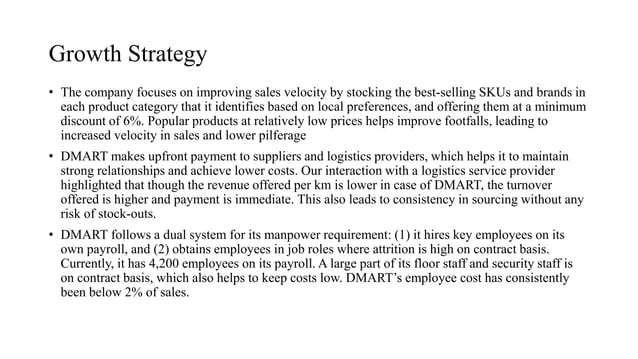 Dmart.ppt (2018) | PPTX | Retail Industry | Industries