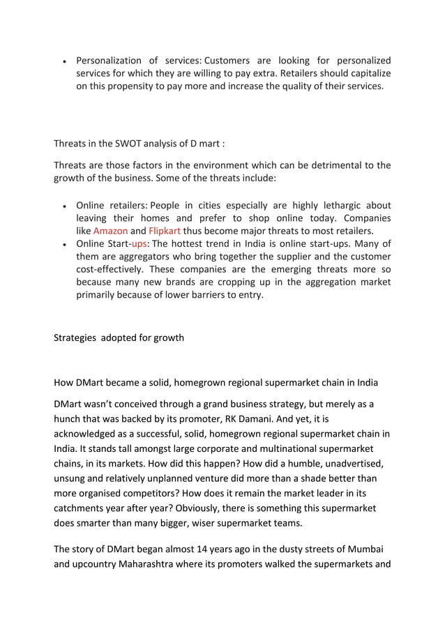 Dmart marketing strategy | PDF | Retail Industry | Industries