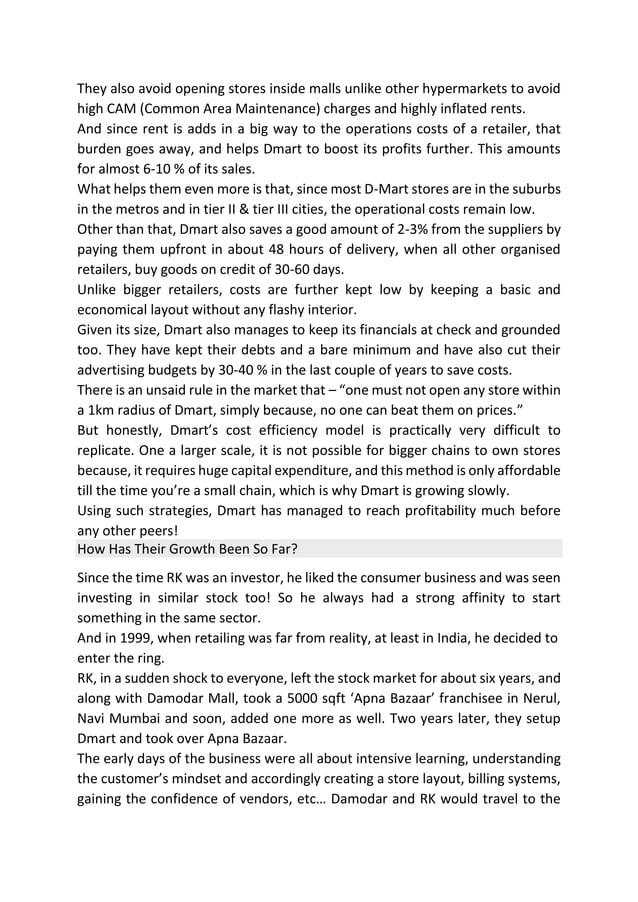 Dmart marketing strategy | PDF | Retail Industry | Industries