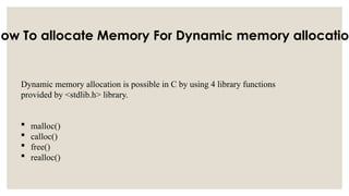 Dynamic memeory allocation DMA (dyunamic momory .pptx