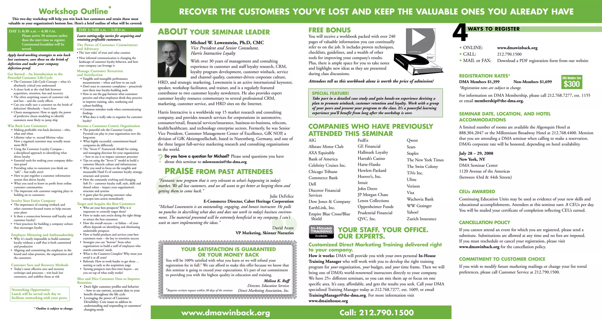 Dma Win Back And Life Cycle Brochure 08 | PDF