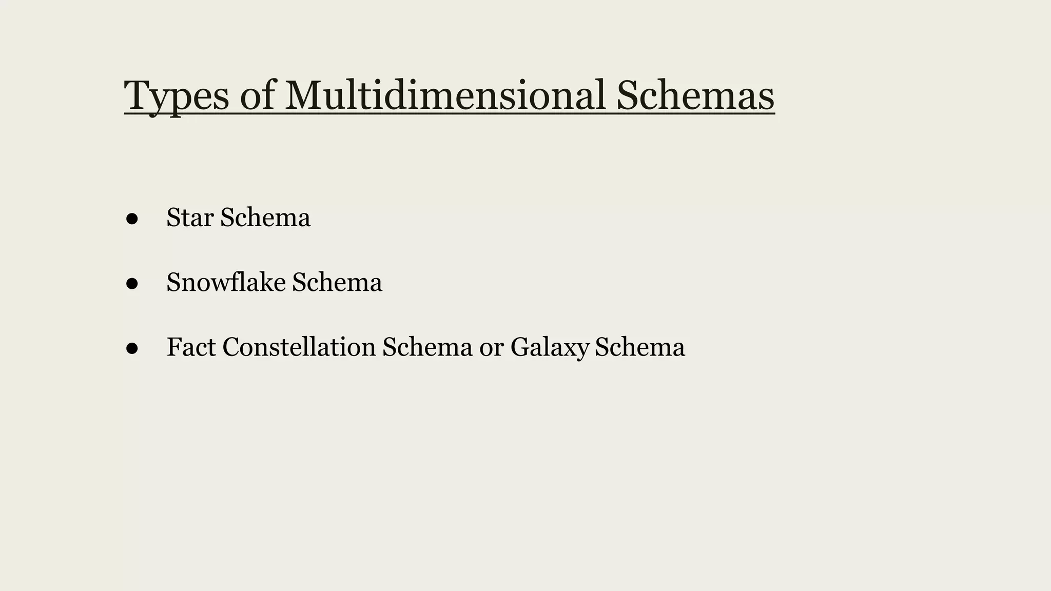 Multidimensional schema of data warehouse | PPTX