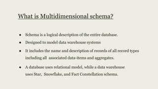 Multidimensional schema of data warehouse | PPTX