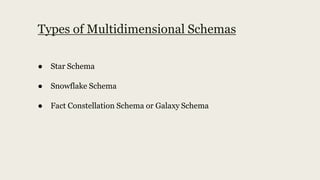 Multidimensional schema of data warehouse | PPTX