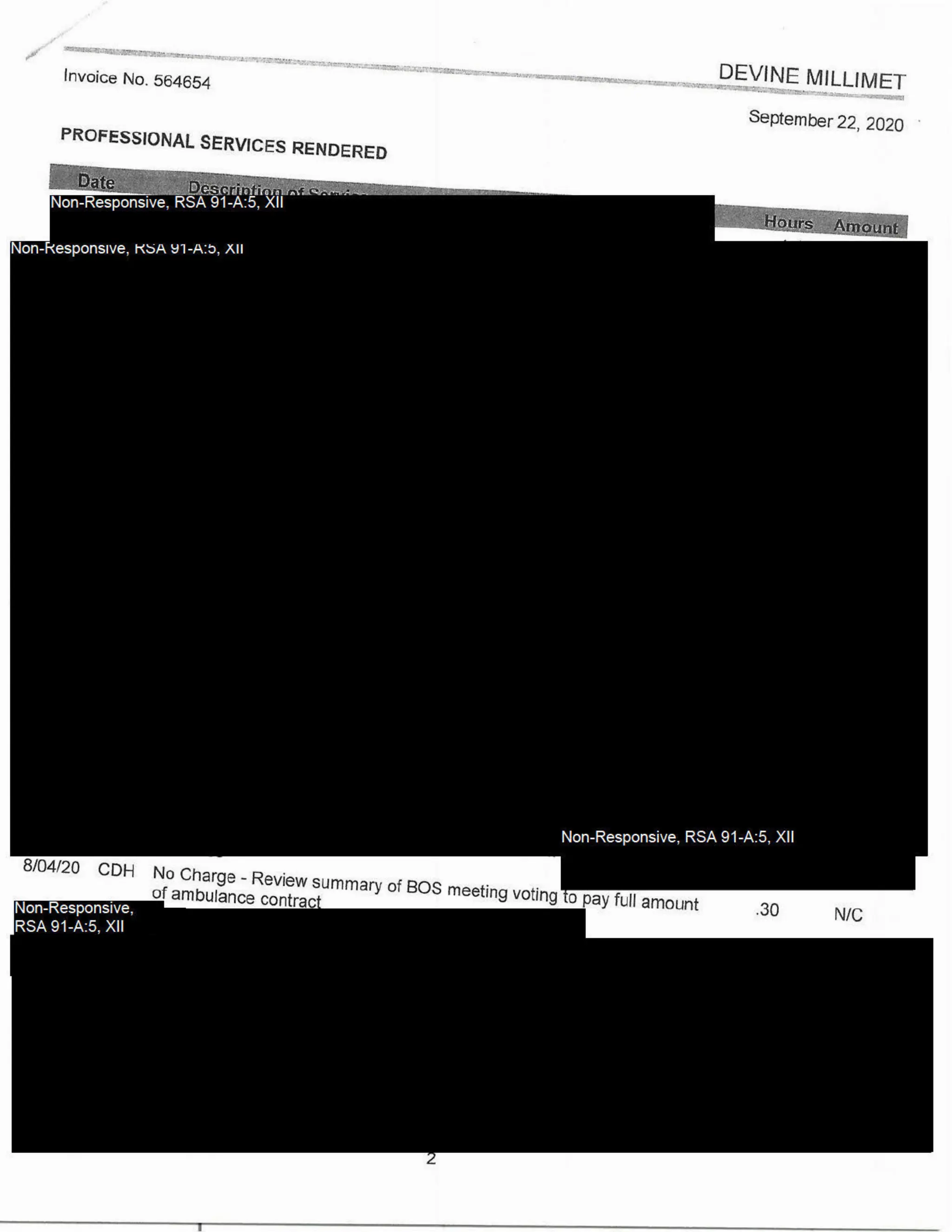 Legal Invoices For Work done By Christopher Hawkins For Woodsville | PDF