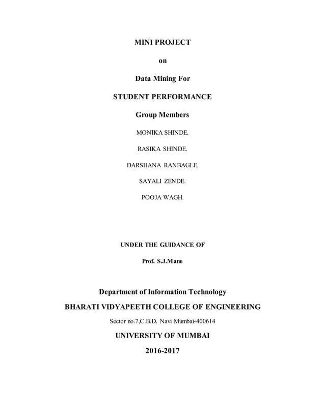 Dmbi project doc | PDF